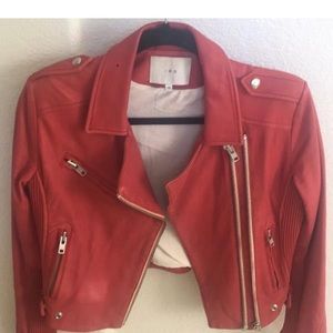 IRO | Jackets & Coats | Iro Cherry Red Leather Jacket | Poshmark